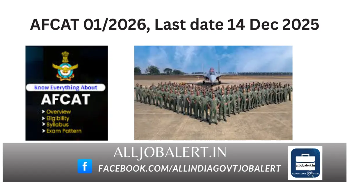 AFCAT 01/2026 Notification: Apply Online for Flying & Ground Duty Posts ...