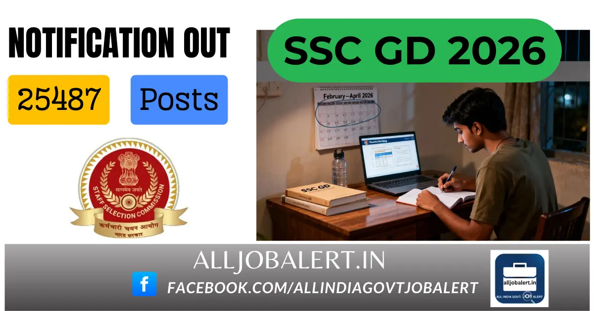 SSC GD Exam 2026 Notification for 25487 posts, Check Now