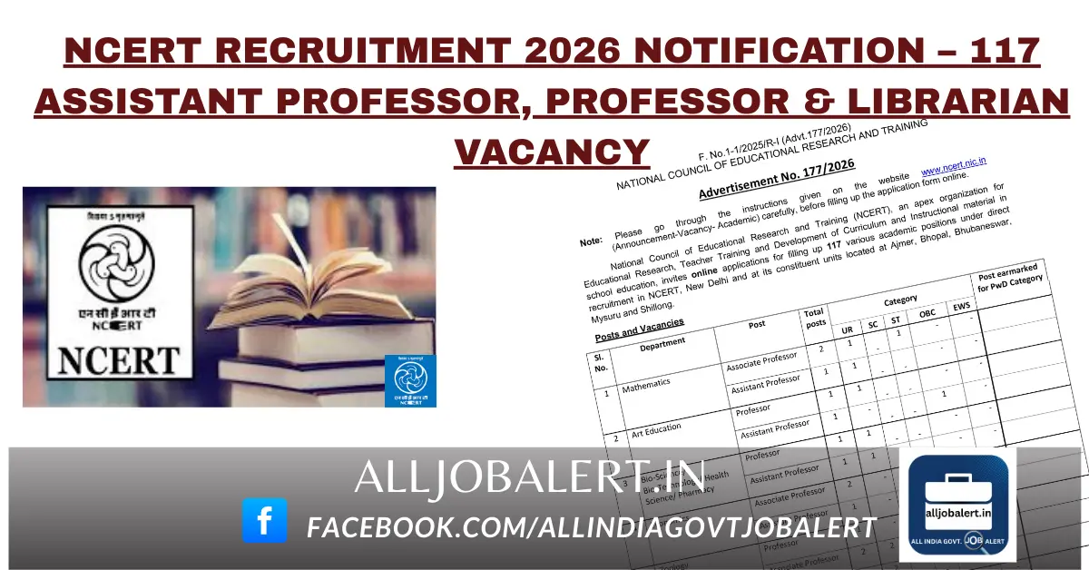 Ncert Recruitment 2026 117 Assistant Professor Librarian Vacancy