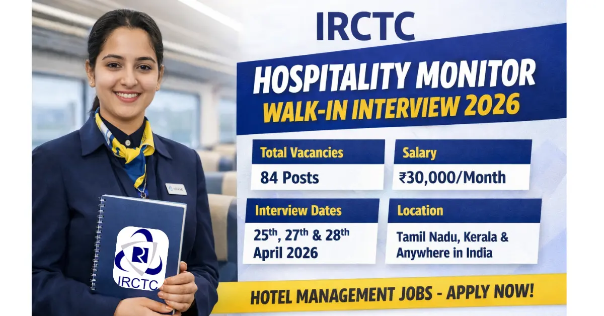 Latest Notification | RCTC Walk in Interview 2026 for 84 Hospitality ...
